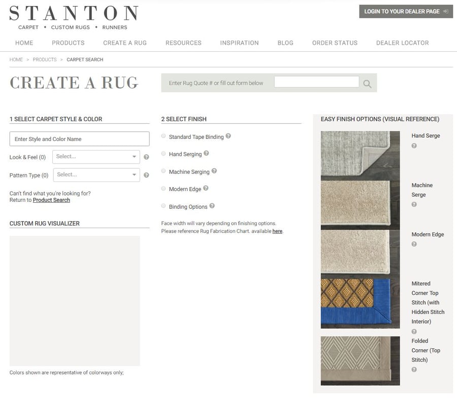 Create Your Own Rug Using Stanton Carpet's Custom Rug Visualizer